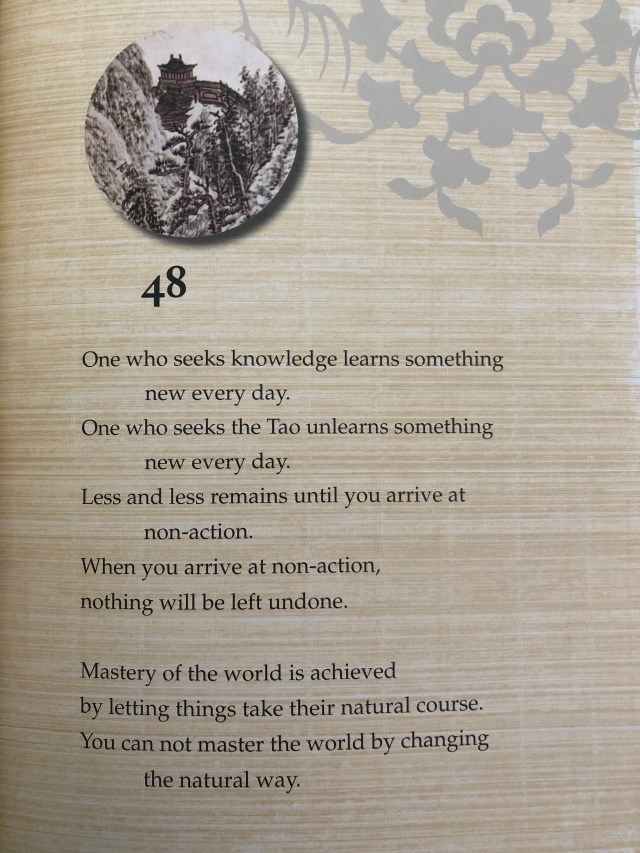 “When you arrive at non-action, nothing will be left undone. Mastery of ...