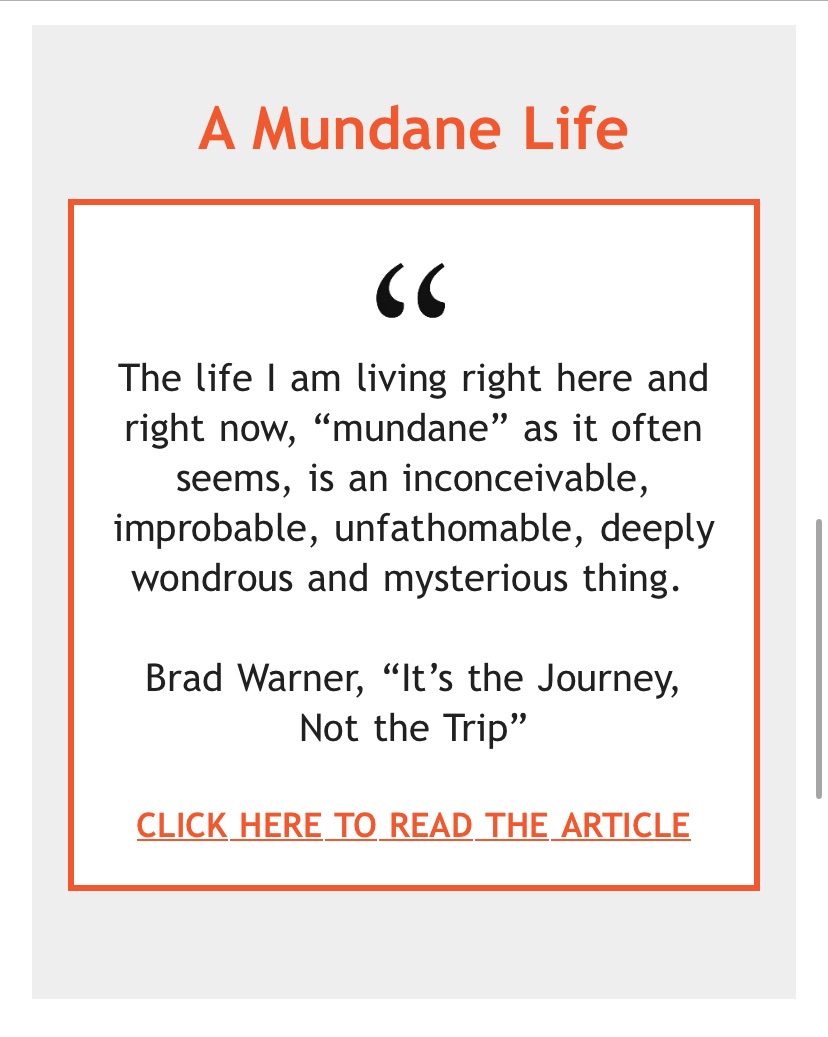 A mundane life | Nomad of the Universe